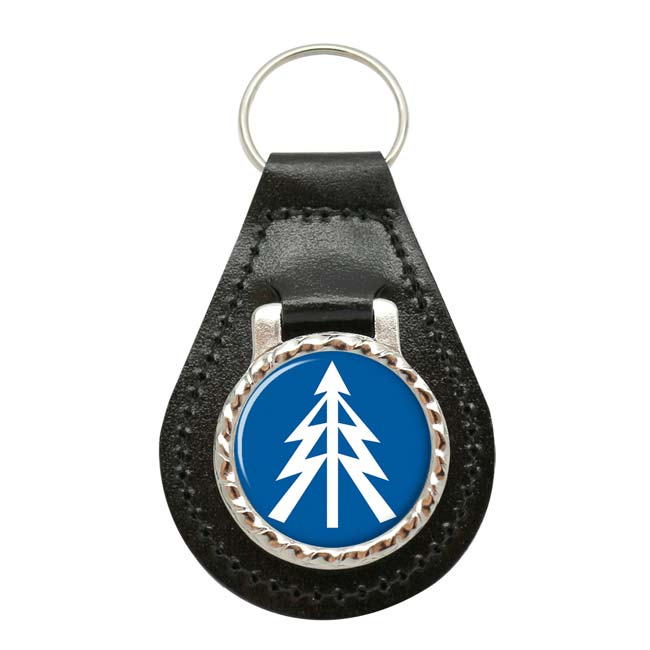 UK Gift Shop 1st Queen's Dragoon Guards Flash, British Army Leather Key Fob