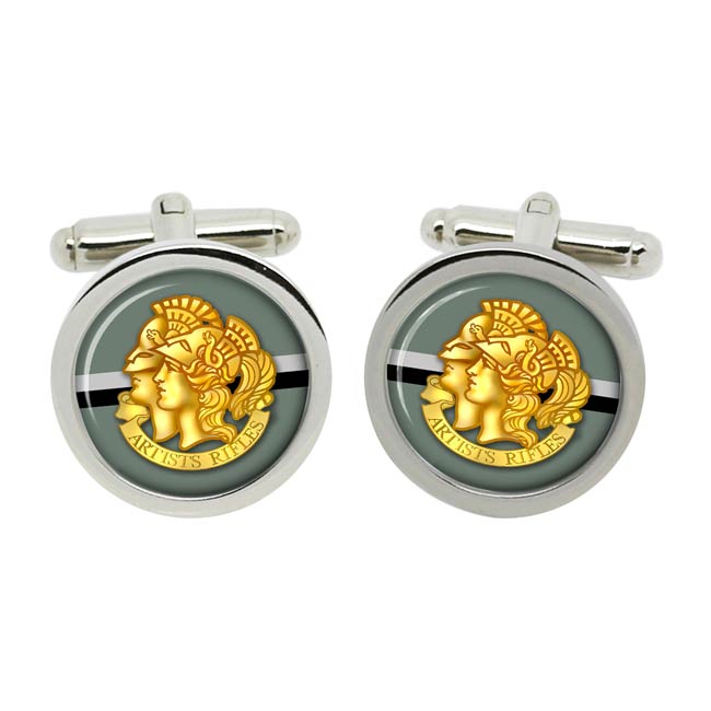 UK Gift Shop Artists Rifles, British Army Cufflinks in Chrome Box