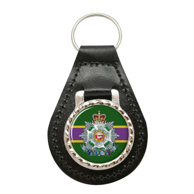 UK Gift Shop Border Regiment, British Army Leather Key Fob