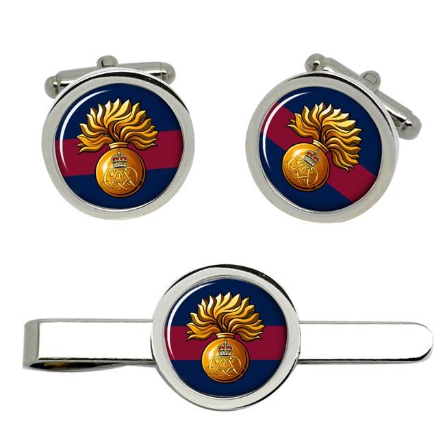 UK Gift Shop Grenadier Guards, British Army CR Cufflinks and Tie Clip Set
