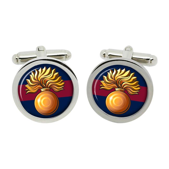 UK Gift Shop Grenadier Guards Grenade, British Army ER Cufflinks in Chrome Box