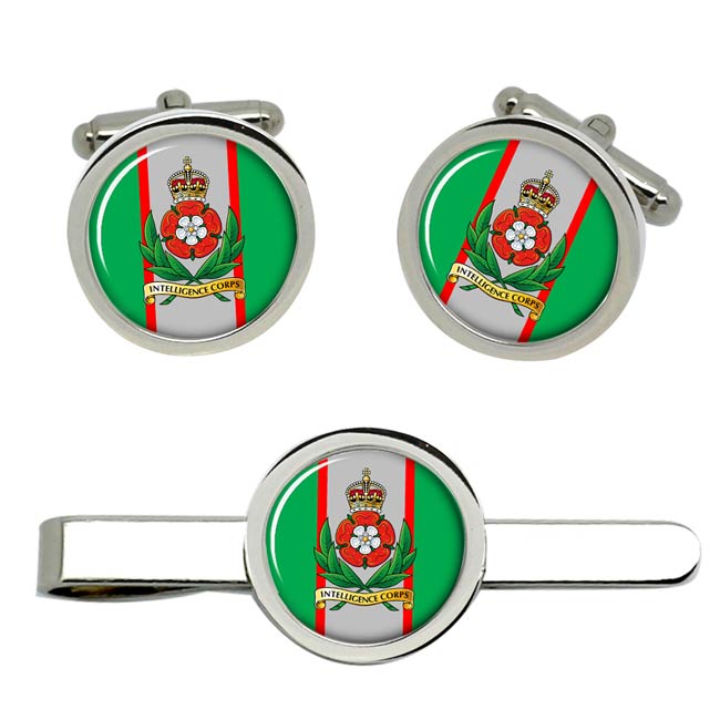 UK Gift Shop Intelligence Corps, British Army CR Cufflinks and Tie Clip Set