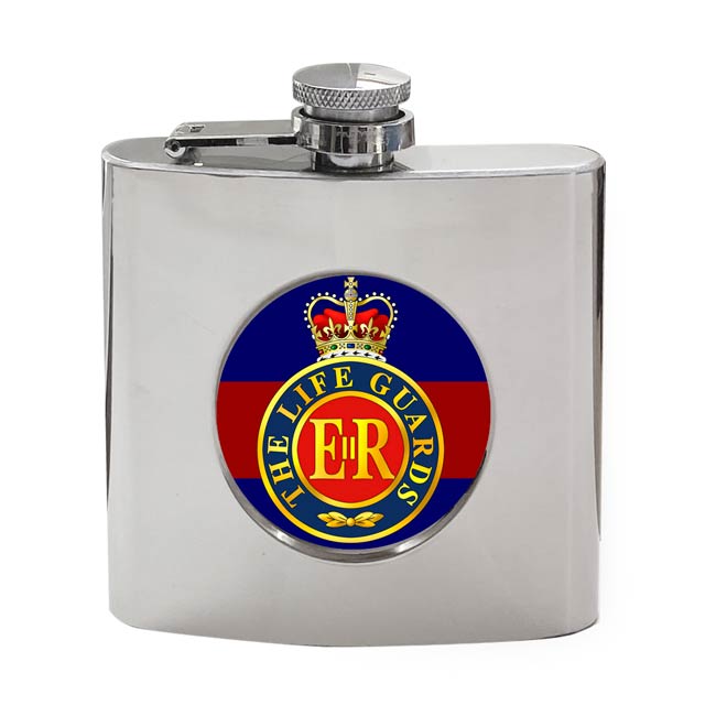 UK Gift Shop Life Guards (LG) Badge, British Army ER Hip Flask