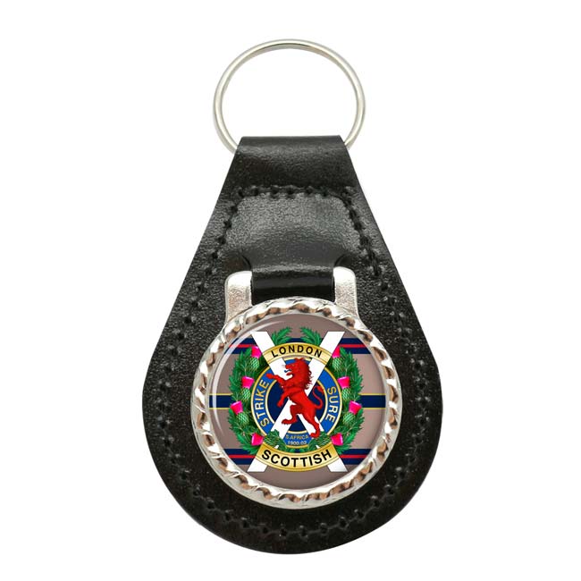 UK Gift Shop London Scottish (Regiment), British Army Leather Key Fob