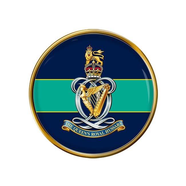 UK Gift Shop Queen's Royal Hussars, British Army CR Pin Badge