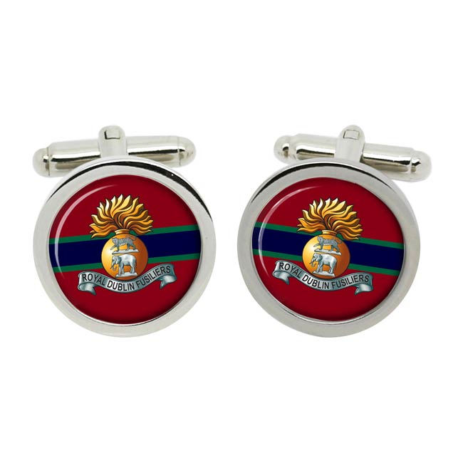 UK Gift Shop Royal Dublin Fusiliers, British Army Cufflinks in Chrome Box