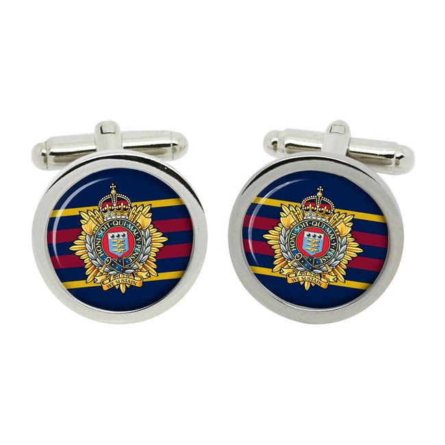 UK Gift Shop Royal Logistics Corps, British Army CR Cufflinks in Chrome Box