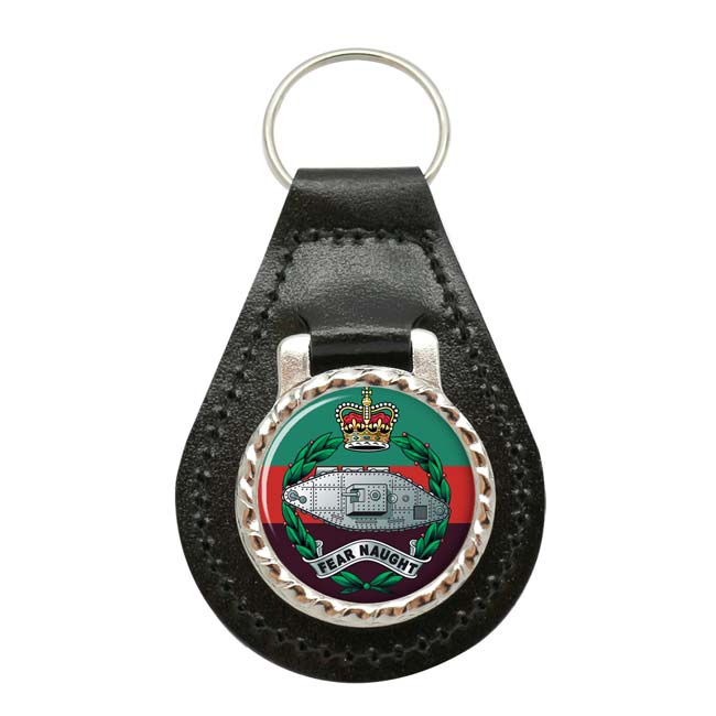UK Gift Shop Royal Tank Regiment (RTR), British Army ER Leather Key Fob