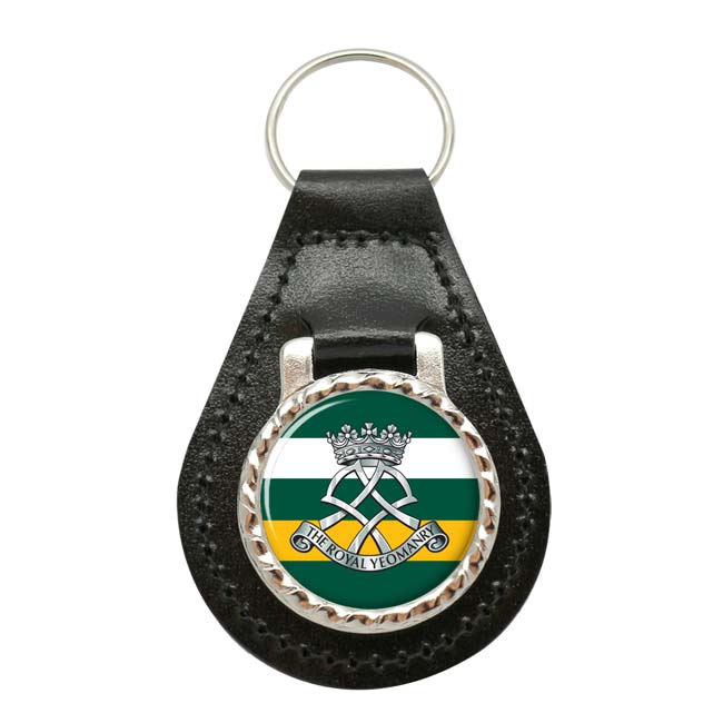 UK Gift Shop Royal Yeomanry, British Army Leather Key Fob