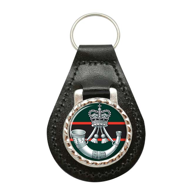 UK Gift Shop The Rifles (Bugle Insignia), British Army ER Leather Key Fob