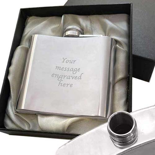 UK Gift Shop Adolf Hitler Profile Hip Flask