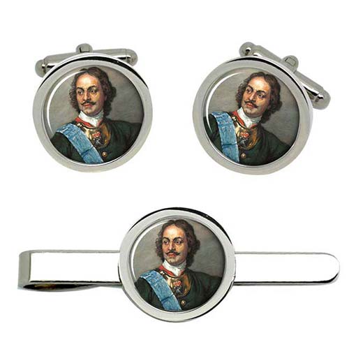 UK Gift Shop Peter the Great Cufflink and Tie Clip Set