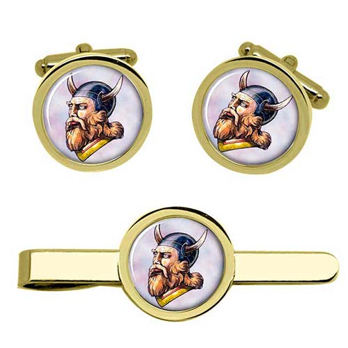 UK Gift Shop Viking Warrior Cufflink and Tie Clip Set