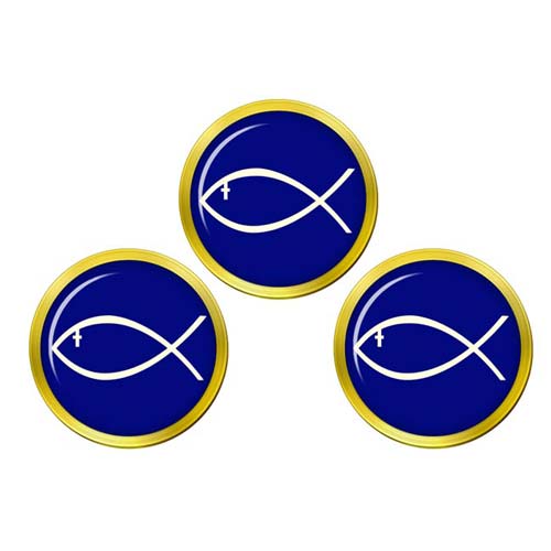 UK Gift Shop Jesus Fish Ichthys Golf Ball Markers