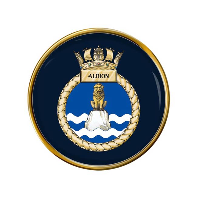 UK Gift Shop HMS Albion, Royal Navy Pin Badge