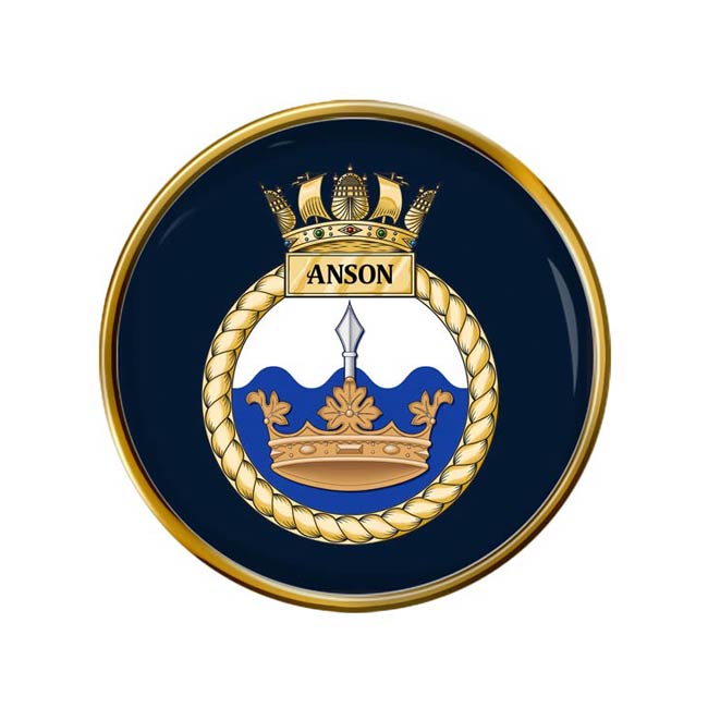 UK Gift Shop HMS Anson, Royal Navy Pin Badge
