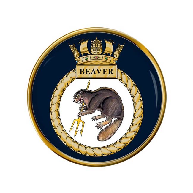 UK Gift Shop HMS Beaver, Royal Navy Pin Badge