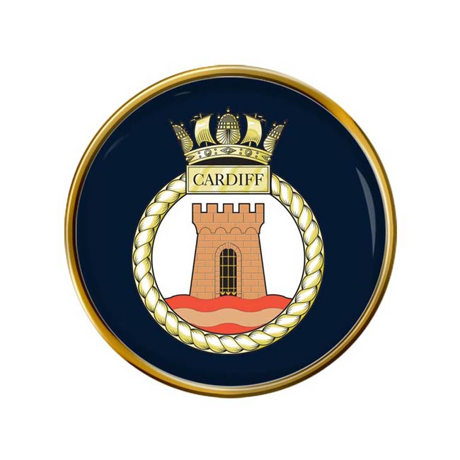 UK Gift Shop HMS Cardiff, Royal Navy Pin Badge