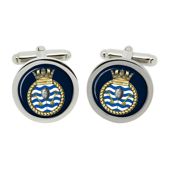 UK Gift Shop HMS Chilcompton, Royal Navy Cufflinks in Box