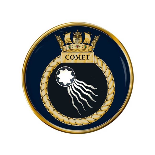 UK Gift Shop HMS Comet, Royal Navy Pin Badge