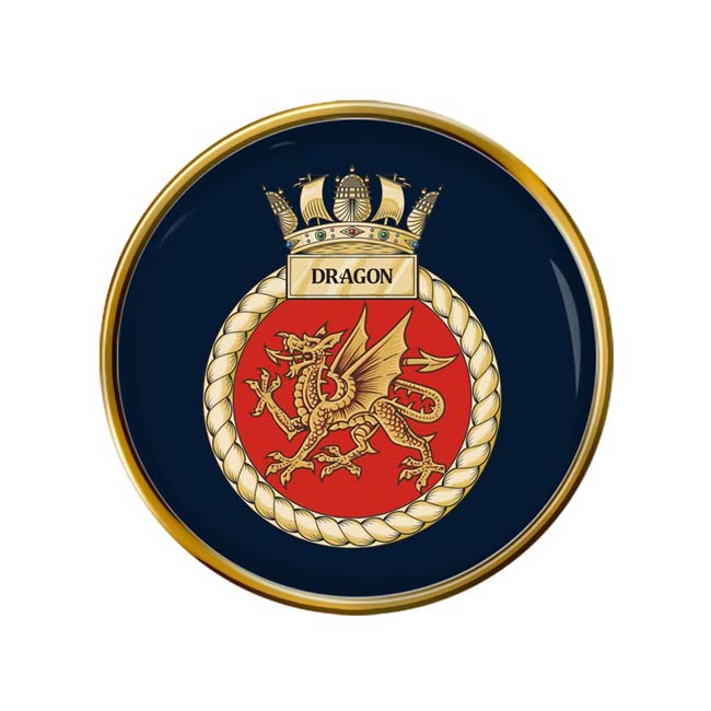 UK Gift Shop HMS Dragon, Royal Navy Pin Badge
