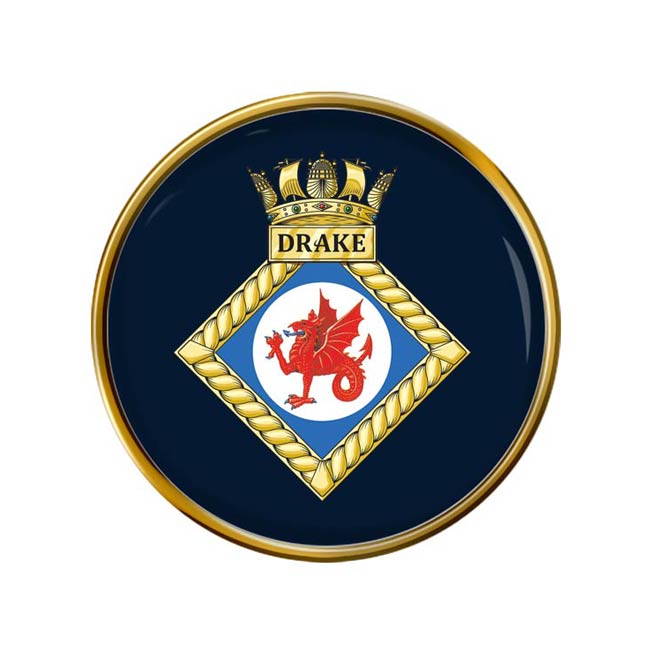 UK Gift Shop HMS Drake, Royal Navy Pin Badge