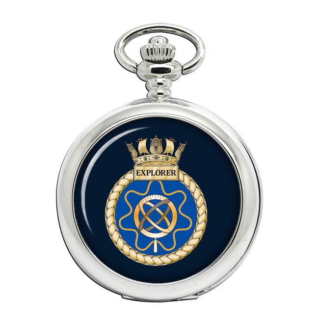 UK Gift Shop HMS Explorer, Royal Navy Pocket Watch