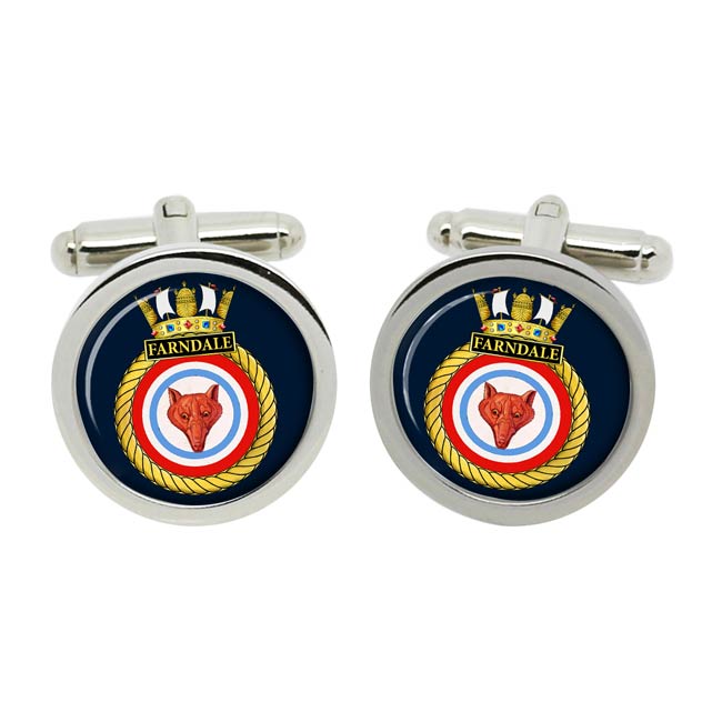 UK Gift Shop HMS Farndale, Royal Navy Cufflinks in Box