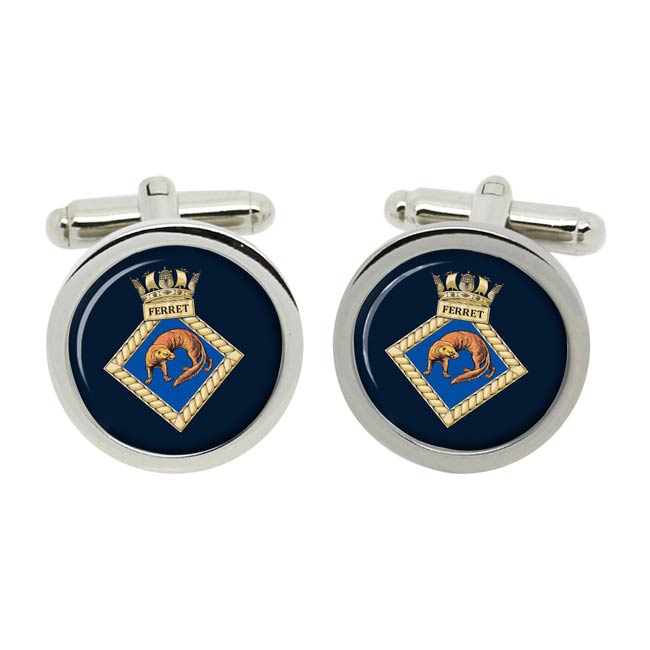 UK Gift Shop HMS Ferret, Royal Navy Cufflinks in Box