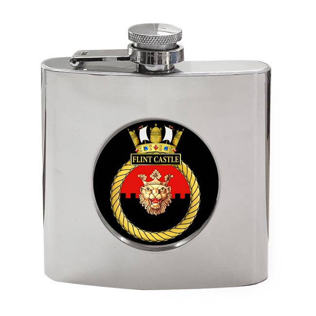 UK Gift Shop HMS Flint Castle, Royal Navy Hip Flask