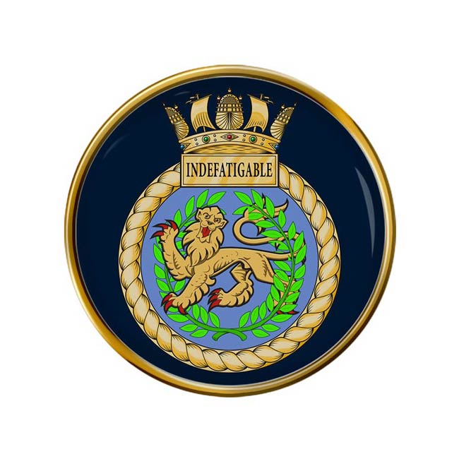 UK Gift Shop HMS Indefatigable, Royal Navy Pin Badge
