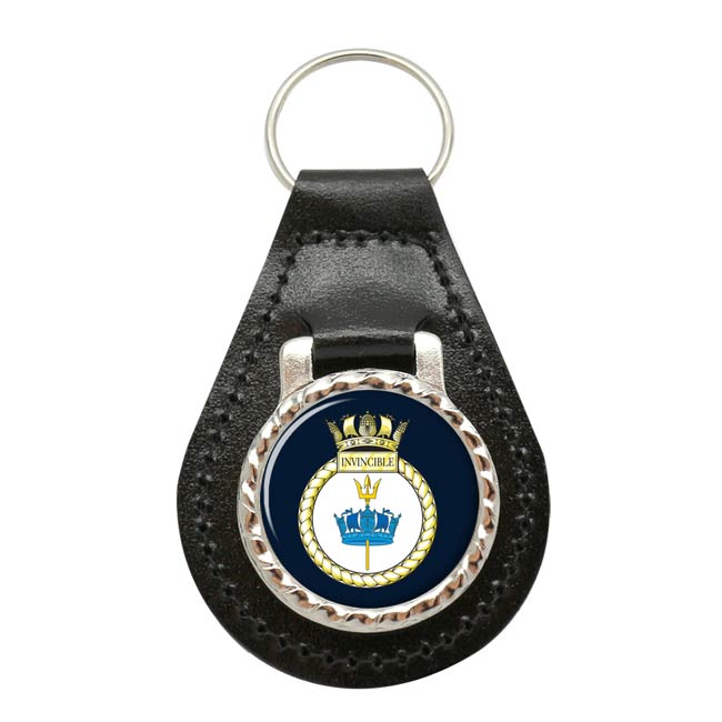 UK Gift Shop HMS Invincible, Royal Navy Leather Key Fob