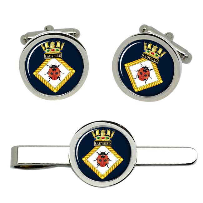 UK Gift Shop HMS Ladybird, Royal Navy Cufflink and Tie Clip Set