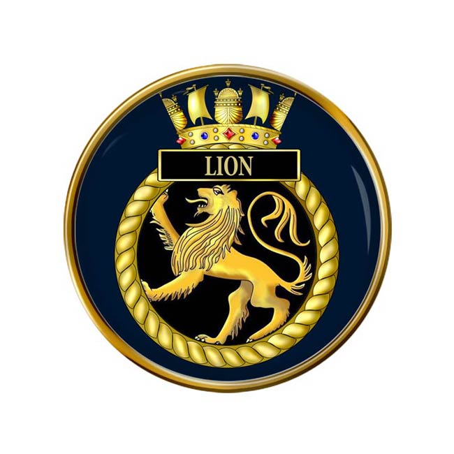 UK Gift Shop HMS Lion, Royal Navy Pin Badge