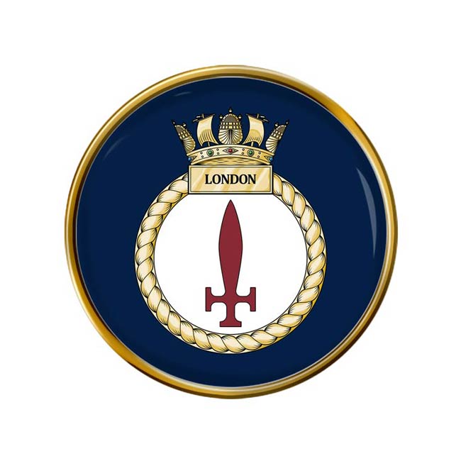 UK Gift Shop HMS London, Royal Navy Pin Badge