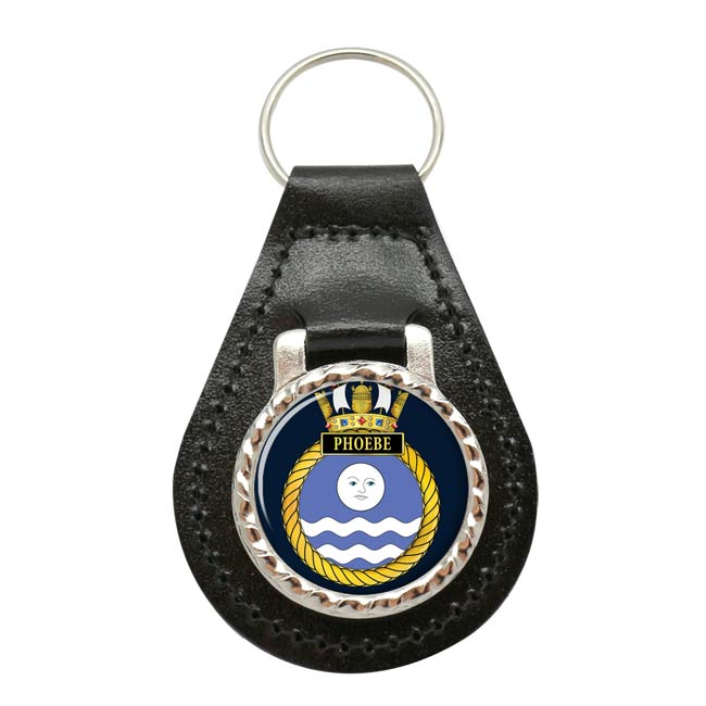 UK Gift Shop HMS Phoebe, Royal Navy Leather Key Fob