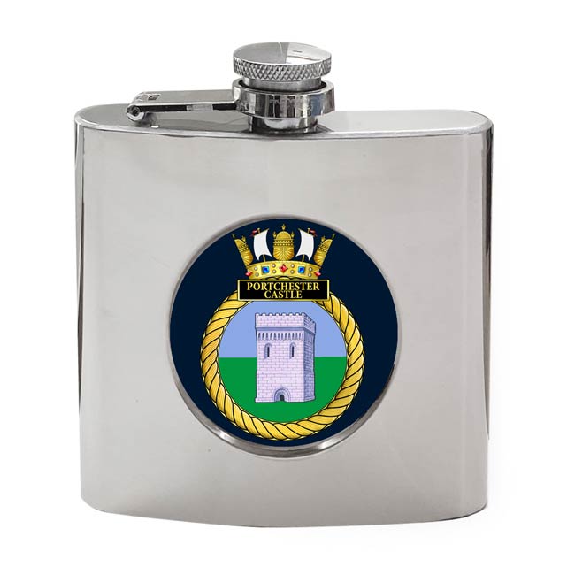 UK Gift Shop HMS Portchester Castle, Royal Navy Hip Flask