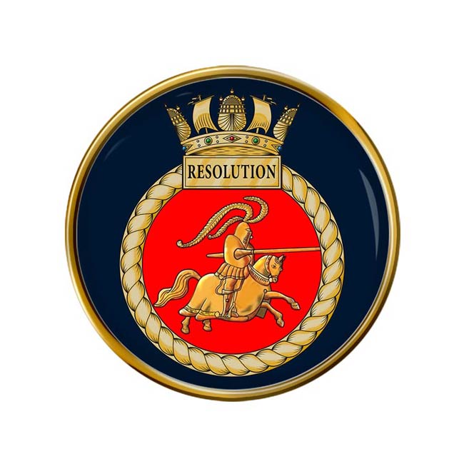 UK Gift Shop HMS Resolution, Royal Navy Pin Badge