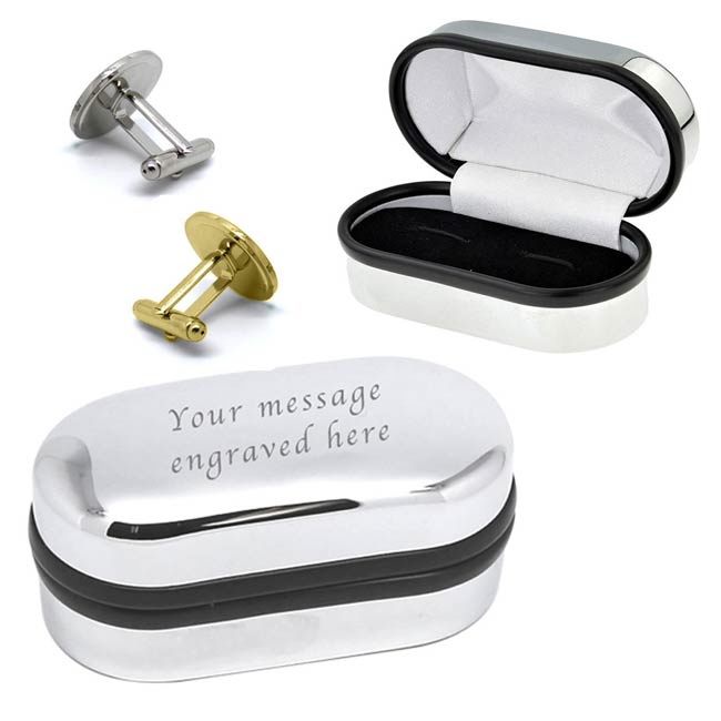 UK Gift Shop HMS Rifleman, Royal Navy Cufflinks in Box