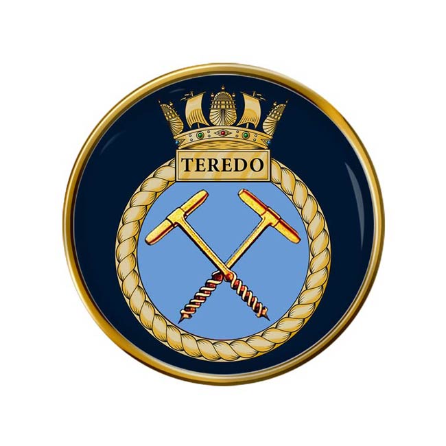 UK Gift Shop HMS Teredo, Royal Navy Pin Badge