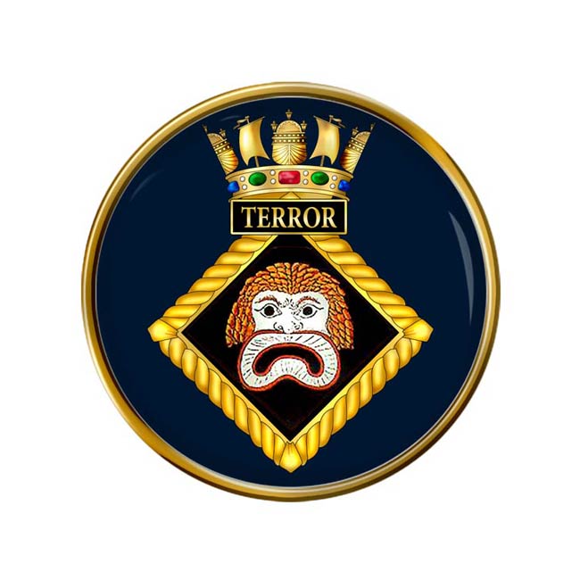 UK Gift Shop HMS Terror, Royal Navy Pin Badge