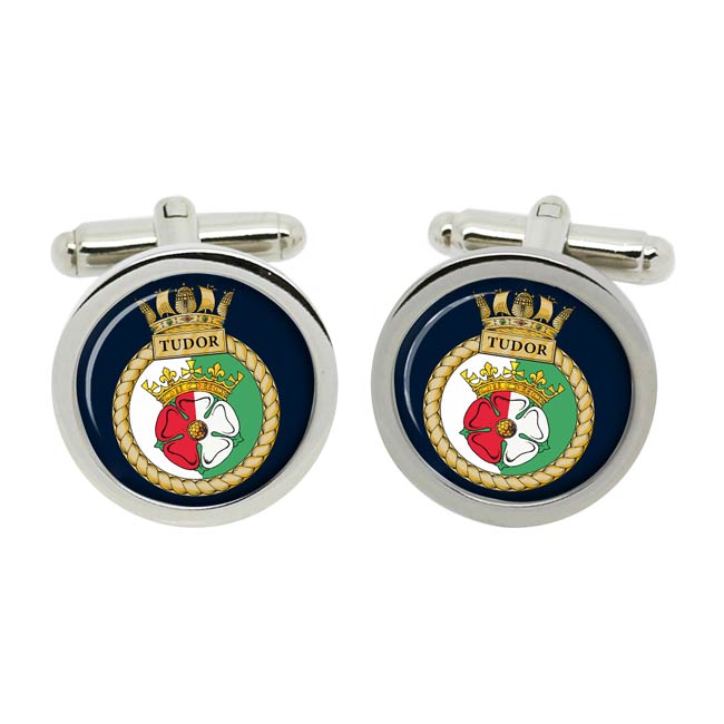 UK Gift Shop HMS Tudor, Royal Navy Cufflinks in Box