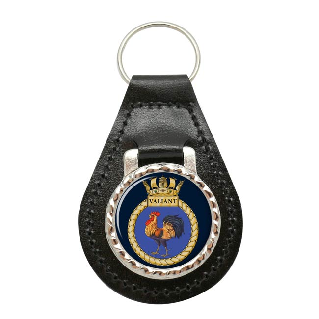 UK Gift Shop HMS Valiant, Royal Navy Leather Key Fob