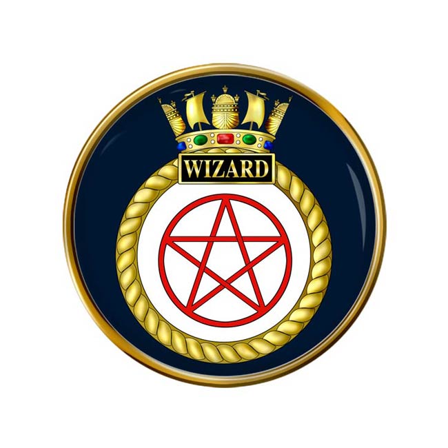UK Gift Shop HMS Wizard, Royal Navy Pin Badge