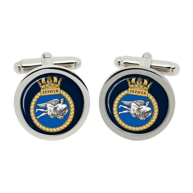 UK Gift Shop HMS Zephyr, Royal Navy Cufflinks in Box
