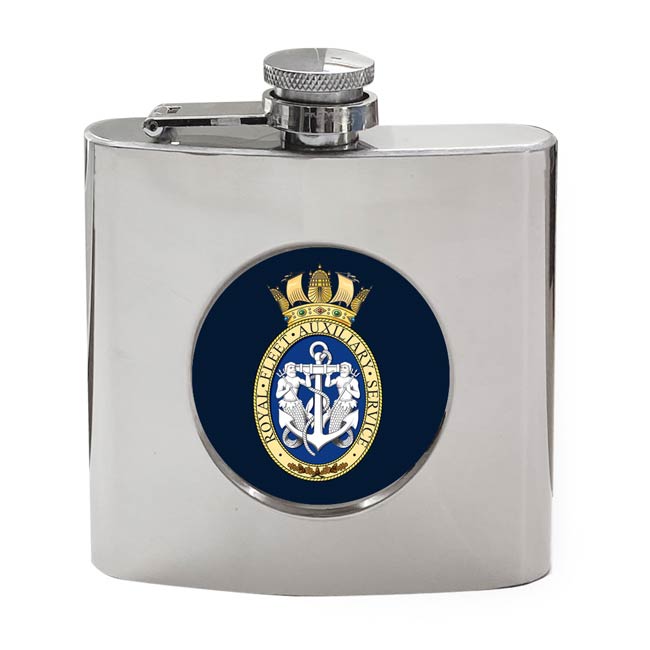 UK Gift Shop Royal Fleet Auxiliary Crest, Royal Navy Hip Flask