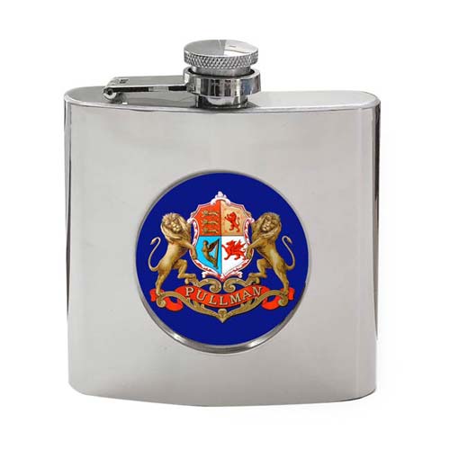 UK Gift Shop Pullman Train Crest Hip Flask
