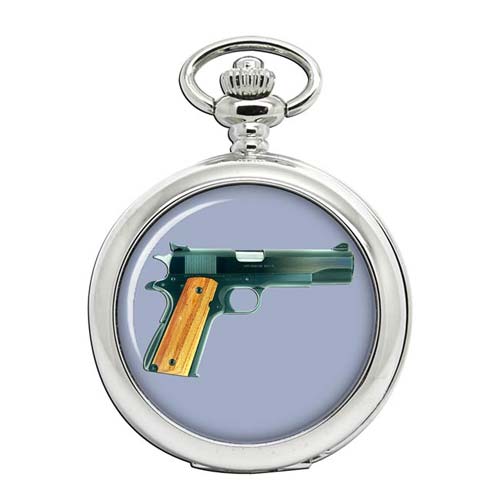 UK Gift Shop Colt M1911 Pistol Pocket Watch