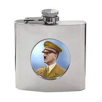 UK Gift Shop Adolf Hitler Profile Hip Flask