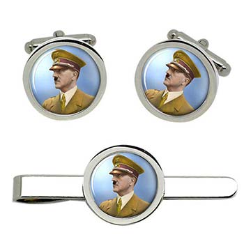 UK Gift Shop Adolf Hitler Profile Cufflink and Tie Clip Set